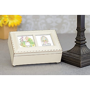Cottage Garden Precious Moments First Communion Girl Ivory Petite Music Box/Jewelry Box Plays Jesus Loves Me