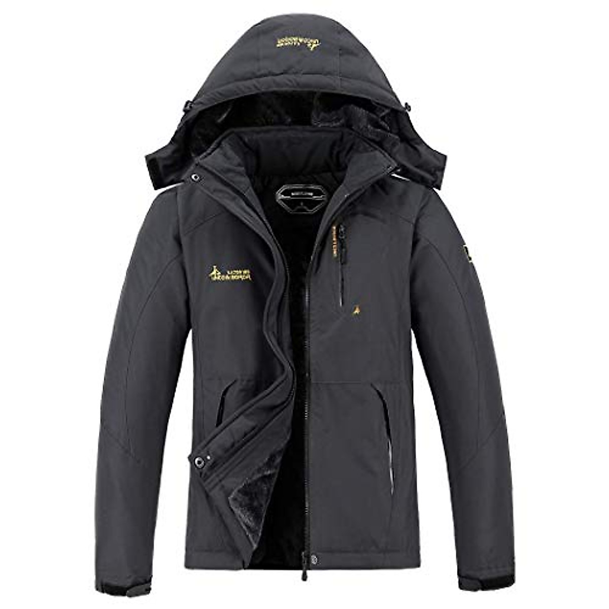 MOERDENG Men's Waterproof Ski Jacket Warm Winter Snow Coat Mountain Windbreaker Hooded Raincoat
