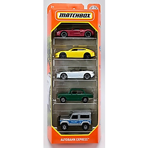Matchbox Autobahn Express 5 Pack, 1:64 Scale Vehicles