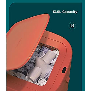 TOWNEW T Air X Orange Self Sealing Trash Can, 3.5 Gallon Automatic Garbage Can with Motion Sensor and Handle, Smart Trash Bin for Living Room Bedroom Kitchen Restroom, Orange