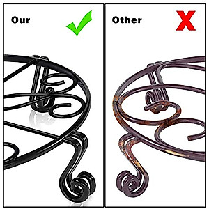 Black Plant Stand for Flower Pot Heavy Duty Potted Holder Indoor Outdoor Metal Rustproof Iron Garden Container Round Supports Rack for Planter Bronze, Pumpkin Stand Outdoor