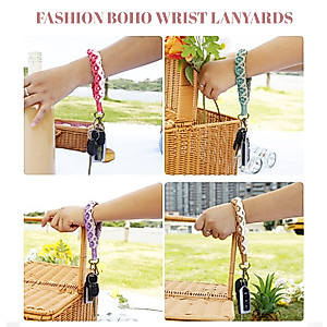Macrame Keychain Car Keys Keychain Wristlet Keychain Wrist Lanyards For Keys Cute Key Chain Key Lanyard Wrist Lanyard for Women Girls Keyring Bracelet Holder Key Wristlet Keychains for Women