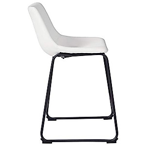 Signature Design by Ashley Centiar Urban Industrial 23.75" Counter Height Bucket Seat Barstool, 2 Count, White