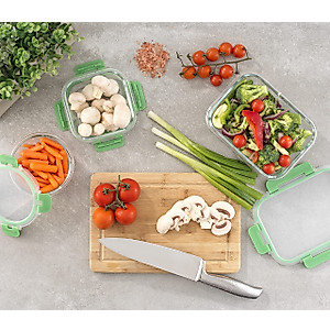 JoyJolt JoyFul 24pc Borosilicate Glass Storage Containers with Lids. 12 Airtight, Freezer Safe Food Storage Containers, Pantry Kitchen Storage Containers, Glass Meal Prep Container for Lunch