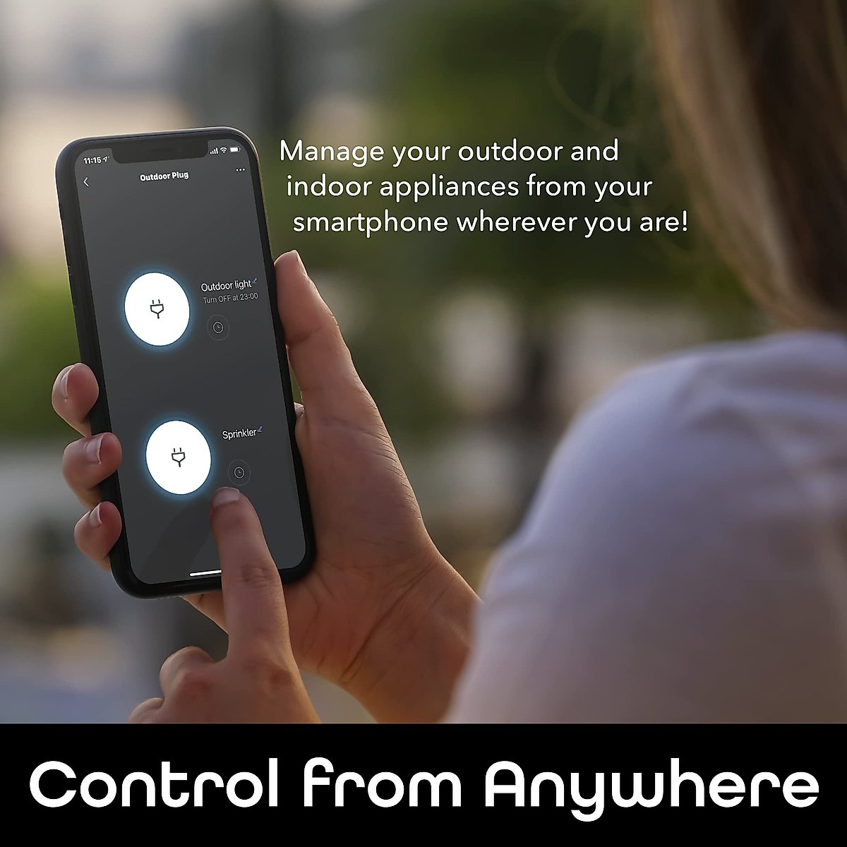 Geeni Outdoor Duo Wi-Fi Smart Plug, Weatherproof, No Hub Required, Wireless Remote Control and Timer - Smart Outlet Compatible with Alexa, The Google Home, 1 Dual Socket (2 Outlets)