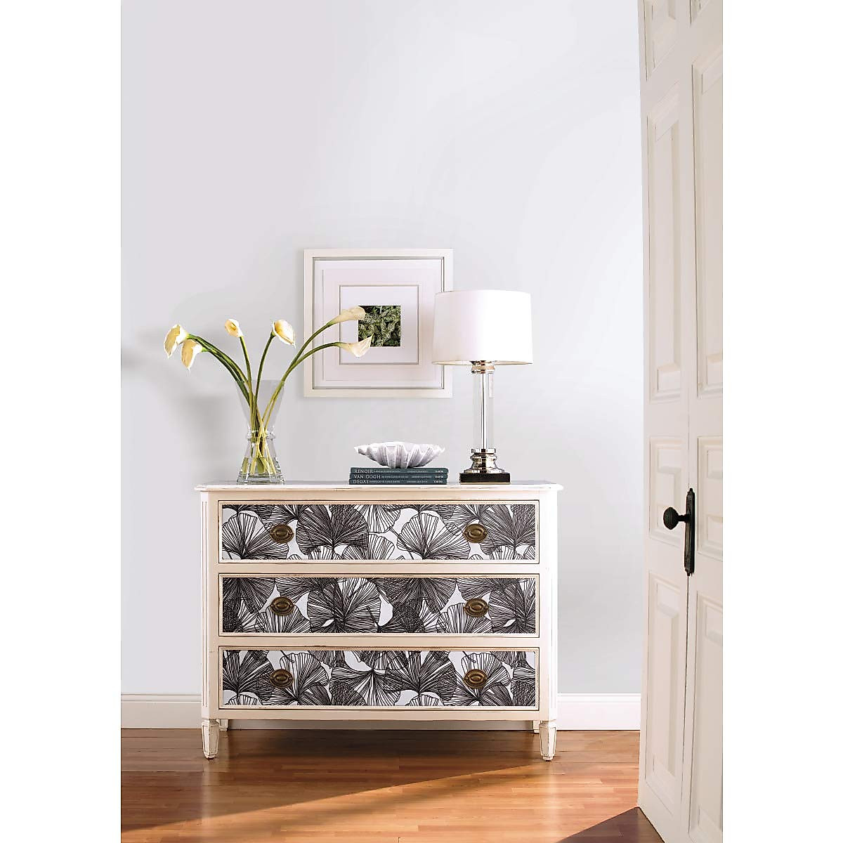 RoomMates RMK11601WP Black Gingko Leaves Peel and Stick Wallpaper