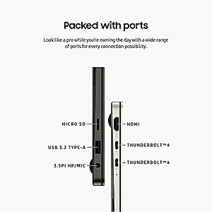 SAMSUNG 14” Galaxy Book3 Pro Laptop Computer, 13th Gen Intel Core i7-1360P Processor / 16GB / 512GB, 3K AMOLED Screen, 120hz, Fingerprint Reader, FHD Webcam, 2023 Model, NP940XFG-KA2US, Beige
