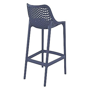 Home Square Patio Bar Stool in Dark Gray Finish - Set of 2