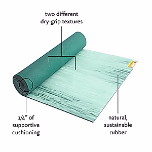 Hugger Mugger Para Rubber Yoga Mat – Alpine - Natural Rubber, Great for Slippery Hands and Feet, Dual Sided, Extra Cushion, Yoga Teacher Favorite