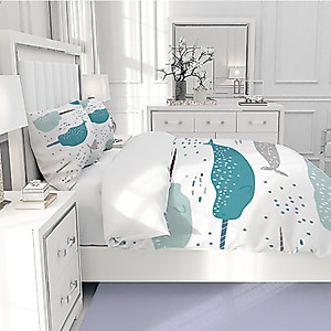 Duvet Cover Bedding Sets Twin Size - Marine Narwhals Duvet Cover Sets Soft Comforter Cover with 1 Duvet Cover and 2 Pillow Shams, Gifts for Girls Boys Teen (Without Comforter)