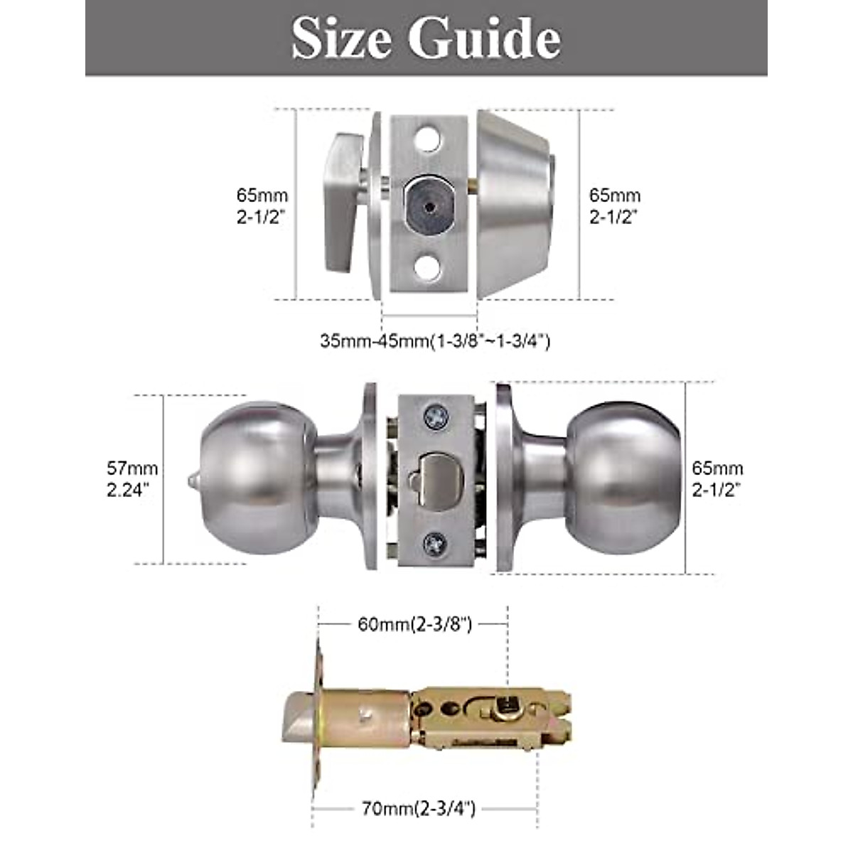 All Keyed Same Entry Door Knob and Single Cylinder Deadbolt Combo Set, Satin Nickel Exterior Door Knobs with Lock and Keys for Entrance and Front Door