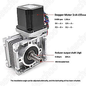 Worm Gear Nema23 Stepper Motor 3.5A L2.1inch Gearbox Ratio 30:1 Speed Reducer for CNC DIY Router