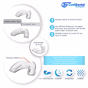 The ConfiDental Mouth Guard for Grinding Teeth at Night - Model for Small Mouth Pack of 6 Moldable Dental Night Guards for Teeth Grinding and Clenching Teeth Grinding Mouth Guard for Sleep