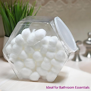 DilaBee Plastic Cookie Jars with Airtight Lids - 2 Pack - Clear Plastic Candy Jars for Candy Buffet, Kitchen Counter, Hexagon Food Storage Containers - 197oz