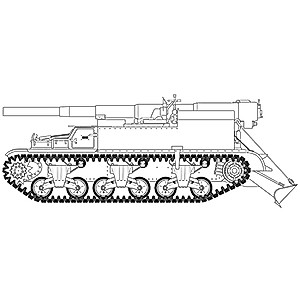 Airfix M12 GMC 1:35 WWII Military Tank Armor Plastic Model Kit A1372, Unpainted