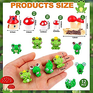 RUIYELE 96 Pcs Cute Frog Mushroom Miniature Figurines Fairy Garde Resin Miniature Ornaments Landscape DIY Bonsai Craft for Home Decoration Supplies