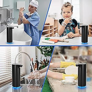 Soap Dispenser, Stainless Steel Touchless Soap Dispenser LAOPAO Rechargeable Automatic Foaming Soap Dispenser for Bathroom 9oz Foam Soap Dispenser Hand Soap Pump for Kitchen Xmas Gift