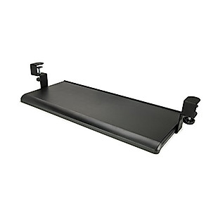 MAX SMART Clamp On Keyboard Tray w Mouse Pad, 33inch Large, Easy Assembly, Under Desk Ergonomic Keyboard Tray, Black