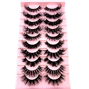HBZGTLAD Soft Mink Eyelashes 3D Curl Winged End Eye Elongated Fake Lashes Thick Handmade Natural False Eyelash Messy Cross Lash Wholesale (MX-3)
