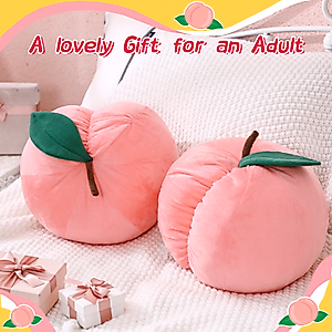 Beeveer Peach Plush Christmas Decorative Gift Cute Fruit Plush Pillow Kawaii Hugging Plushies Soft Novelty Toy Cushion Seat Xmas Decor for Kids Girl