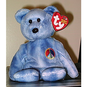 Ty Beanie Baby ~ PEACE SYMBOL the Blue Bear ~ MINT with MINT TAGS ~ RETIRED ,#G14E6GE4R-GE 4-TEW6W209457