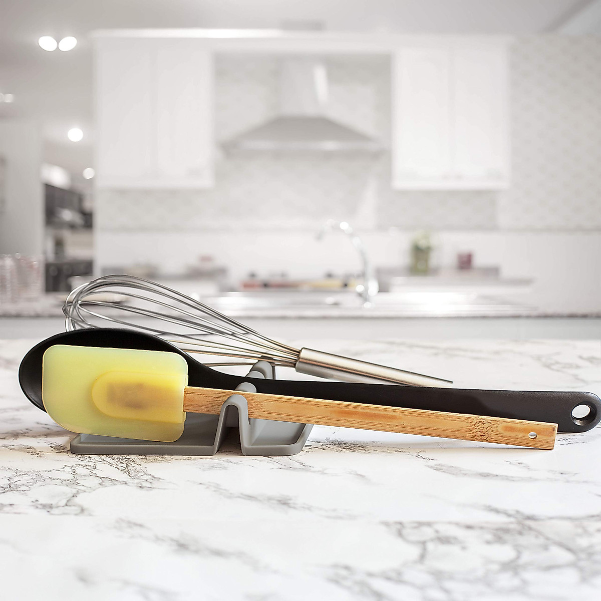 Handy Gourmet 4-Slot Silicone Utensil Rest Drip Pad for Stovetop