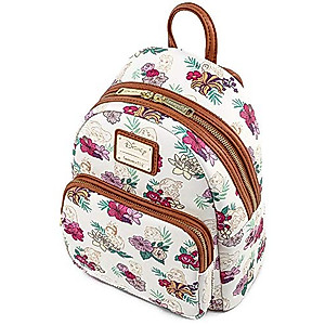 Loungefly Disney Princesses Floral Print Faux Leather Womens Double Strap Shoulder Bag Purse