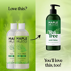Tea Tree Shampoo and Conditioner Set - Sulfate Free Clarifying Shampoo and Conditioner for Oily Hair & Scalp Care with Australian Tea Tree Oil - Complete Dry Scalp Treatment for Build Up (8 Fl Oz)