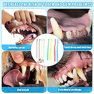XIHIRCD 8pcs Pet Toothbrush, 3 Styles Cat & Dog Toothbrush Micro Brush Head Puppy Mini Toothbrush Soft Bristle Small Dog Dental Clean Kit for Teeth Clean Plaque Tartar Formation (Colour 3)