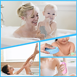 2022 New Super Soft Exfoliating Bath Sponge, 4PCS Ultra Soft Bath Body Shower Sponge, Reusable Spa Scrub Exfoliator Dead Skin Remove, 3D Body Sponge for Adults Children and Pregnant Women