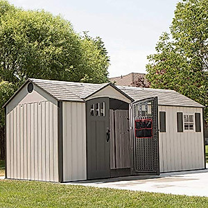 Lifetime 60214 17.5 x 8 Ft. Outdoor Storage Shed, Desert Sand