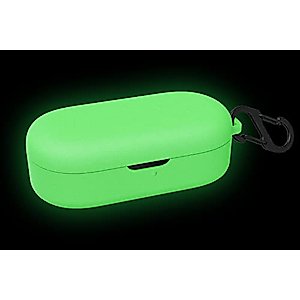 Geiomoo Silicone Case Compatible with TOZO T12, Protective Cover with Carabiner (Luminous Green)