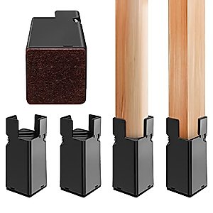 xiskt Bed Risers Adjustable 4 Inch Furniture Risers with Screw Clamp, Heavy Duty Risers for Chair Desk Sofa Tables Couch, Fit Furniture Legs Diameter from 0.8''–1.4'' Lifts up to 20,000 lbs (4 Pack)