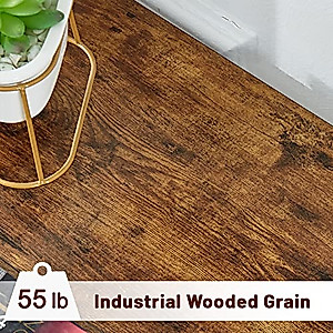 SUPERJARE Console Table with Power Outlets & USB Ports, Narrow Entryway Table, 39.3 Inches Sofa Table with Steel Frame for Hallway, Living Room, Entryway, Foyer - Rustic Brown