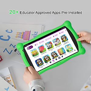 Contixo Kids Tablet, V10 7 Inch Tablet for Kids and Smart Watch Bundle, 2GB 32 GB Toddler Tablet with Bluetooth, with Smart Watch/Touch Screen, Camera, Video and Audio Recording, MP3 Player-Green