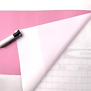 LovingWay 14.7 feet Wallpaper Roll Two-Tone Drawer Liner 17.7x177 Inch Self-Adhesive Corner Shelving Paper Multi Use Furniture PVC Protector Pink White Stripes