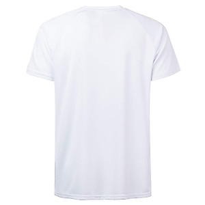 Men's UPF 50+ Sun Protection Shirts Short SleeveQuick Dry Running T-Shirt Lightweight Hiking Sun Shirt(White,M)
