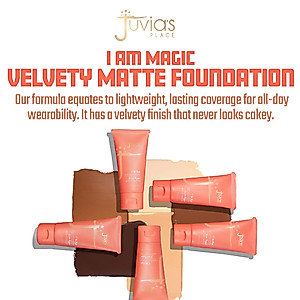 Juvia's Place I Am Magic Velvety Matte Liquid Foundation 330 - Accra - Dark w/Cool Olive Undertone, Makeup Foundation Full Coverage, Lightweight, Long Wear, Velvety Matte Finish