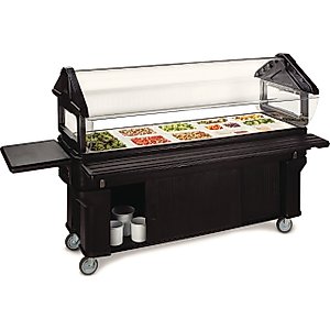 Carlisle FoodService Products Six Star Food Bar Buffet Bar with Storage and Legs for Catering, Buffets, Restaurants, Polyethylene (Pe), 6 x 2 x 4.2 Feet, Black
