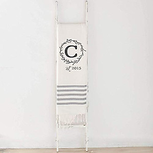 Personalized Throw Blanket - Wreath Initial, Handmade in the USA, present, housewarming gift, decorative blanket, cozy, pretty