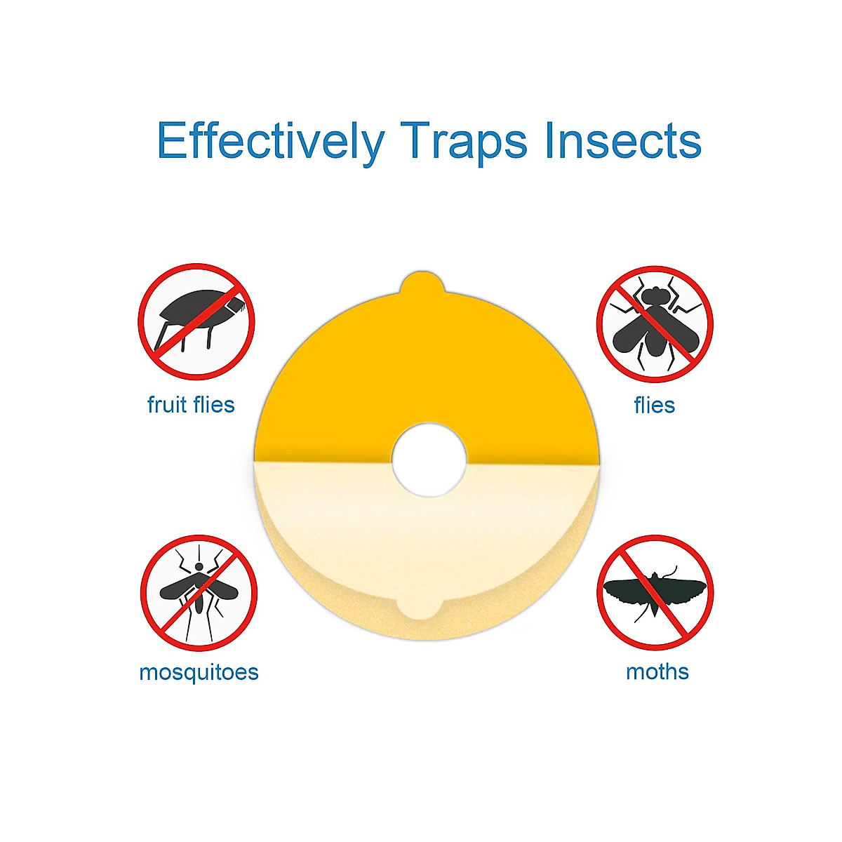 12 Pcs Flea Trap Refill Discs 6" Replacement Glue Boards with Hole for Flea Traps for Inside Your Home, Sticky Pads for Fleas, Bugs, Flies, Mosquitos, etc