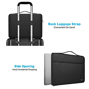 MOSISO 360 Protective Laptop Sleeve Compatible with MacBook Air/Pro, 13-13.3 inch Notebook, Compatible with MacBook Pro 14 inch M4 M3 M2 M1 Pro Max 2024-2021, Polyester Bag with Belt, Black