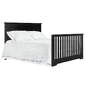 Dream On Me Morgan 5 in 1 Convertible Crib in Black, Greengaurd Gold Certified, Built of Sustainable New Zealand Pinewood