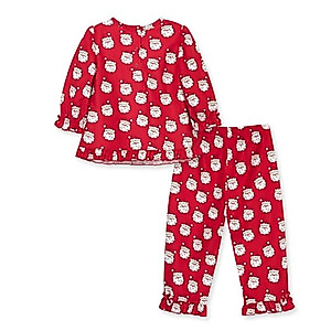 Little Me Clothes for Baby Girls' Christmas Holiday Santa Print 2-Piece Pajamas, 2T