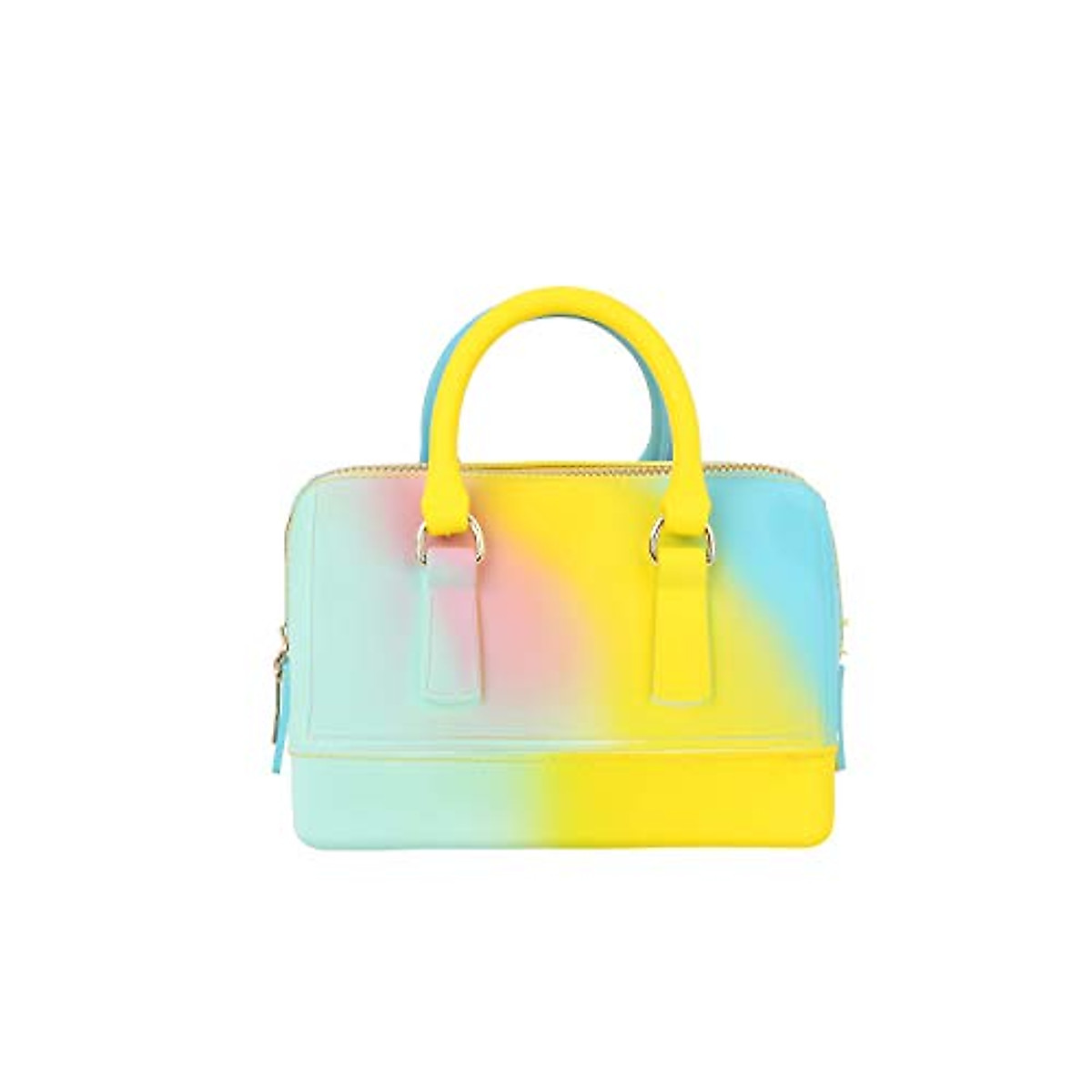 Rainbow Jelly Bag Mini Satchel Crossbody Women Purse Handbags by Soulfina (Multi-M)