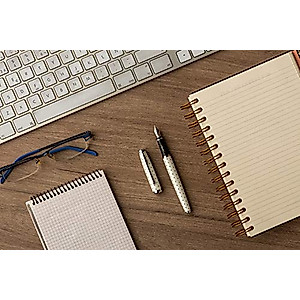 ZenZoi White Fountain Pen | Effortlessly Elegant Writing: Premium Metal Fountain Pen Set with German Schmidt Fine Nib, Ink Converter, and Gift Box Case