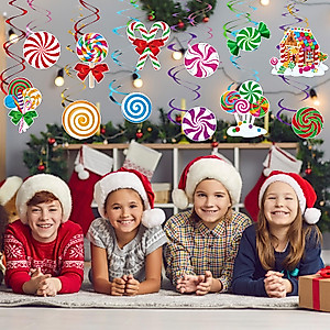 Namalu 54 Pcs Candy Hanging Swirls Decorations Candy Themed Party Decorations Candy Cane Hanging Ceiling Swirl Colorful Lollipop Swirl Ornaments for Baby Shower Birthday Party Supplies Home Decor