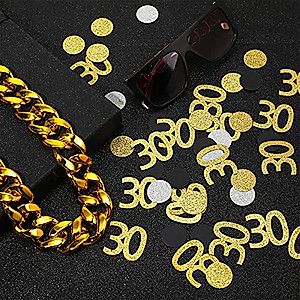 120 Pieces Number 30 Glitter Table Confetti for Her 30th Birthday Anniversary Party Supplies Table Decoration