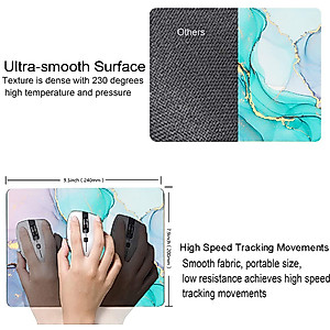 Armanza Mouse Pad, Cyan Blue Marble Mouse Pad, Washable Square Cloth Mousepad for Office Laptop, Non-Slip Rubber Base Mouse Pads for Wireless Mouse, Computer Mouse Pads for Desk