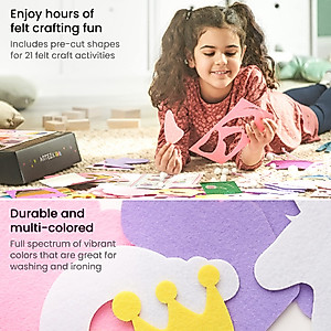 Arteza Kids Felt Kit, 422 Pieces, 21 Pre-Cut Glitter & Glitz Shapes, Assorted Felt Sheets, Glitter Mini-Pieces, Chenille Stems, and Accessories, Educational Kids’ Craft Supplies to Inspire Creativity